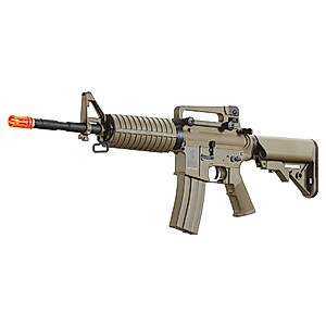 Lancer Tactical Gen 2 Airsoft M4A1 Carbine Polymer AEG Gun w/9.6v Nimh 1600 mAh Battery, Charger, 1000 Rounds 0.20g BBS Included (Black/Tan) (Regular Polymer, Tan)