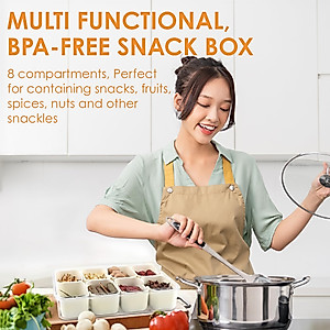 Hermit Home Snackle Box with Lid and Handle - Snack Containers, Charcuterie Platters, Clear Organizer for Candy, Fruits, Nuts, Snacks - with 8 Forks and 2 Spoons