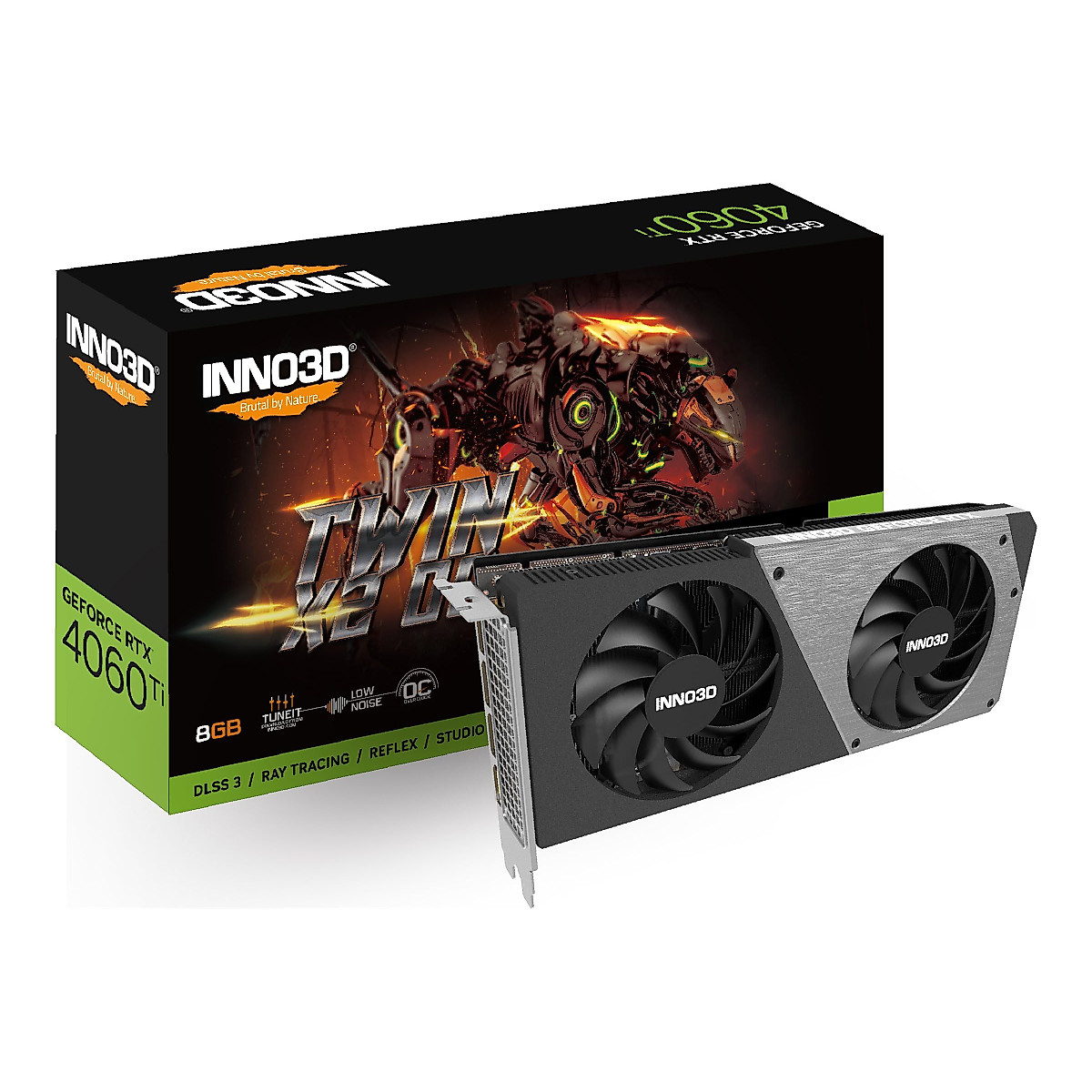 INNO3D Geforce RTX 4060 Ti 8GB Twin X2 OC Grafikkarte - 8GB GDDR6, 1x HDMI, 3X DP