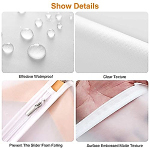 HOOMIL Garment Bags for Clothes, Lightweight Clear White Covers Breathable Protector Bags With Zip PEVA Translucent Dress Cover, 8 Pcs