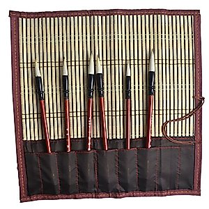 Bamboo Calligraphy Brush Holder Rollup Protection 15"x14"- Large (1)