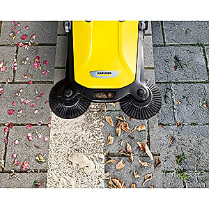Karcher S 4 Twin Walk-Behind Outdoor Hand Push Floor Sweeper & NEIKO 53418A 36-Inch Magnetic Pickup Sweeper with Wheels, Adjustable Handle, and Floor Magnet