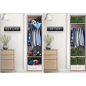 Sorbus Foldable Storage Cubes - 6 Fabric Baskets for Organizing Pantry, Shelf, Toy Box, Cubby, Closet Organizer - 11 Inch Collapsible Closet Organizers and Storage Bins (Dark Green 6 Pack)