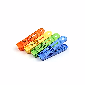 Sunrade 20 PCS Plastic Clothes Pins with Springs, Strong Multi-Function Colorful Plastic Clip Air Drying Clip Plastic for Home Clothes Windproof , Drying Hanging Supplies