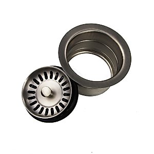 Nantucket Sinks 3.5EDF-BRS Extended Flange Disposal Kitchen Drain, 3.5", Brushed Stainless