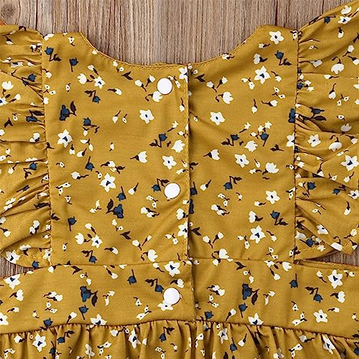 VISGOGO Kids Baby Girls Sister Matching Clothes Floral Romper Dress Headband Outfits Set (Romper, 0-3 Months)