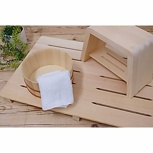 市原木工所 Ichihara Wood Workshop 82905 Washbasin, Hot Tub, Wood, 8.7 x 4.3 inches (22 x 11 cm), Beige