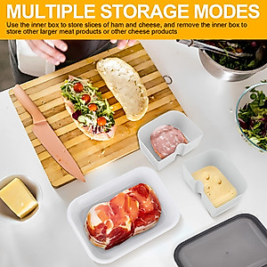 HALAGAS Ham and Cheese Container for Fridge，Deli Meat Container for Fridge，lunch meat container for refrigerator，Fridge storage box with lid seal，Keeping food fresh