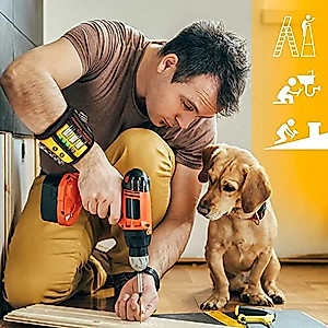 HANPURE Select Two to Save Tool Gifts for Men Stocking Stuffers - Magnetic Wristband for Holding Screws, Wrist Magnet, Gifts for Dad Father Husband Him and Universal Socket Tools Gifts for Men Dad