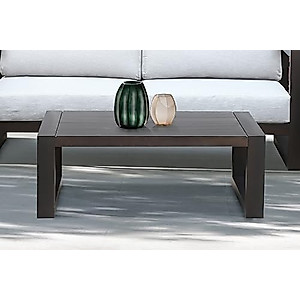 Armen Living Paradise Outdoor Eucalyptus Wood Coffee Table, Earth