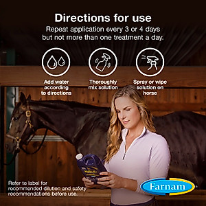 Farnam Repel-XPe Emulsifiable Horse Fly Spray, Liquid Concentrate, Mix with Water, 32 Ounces, One Quart