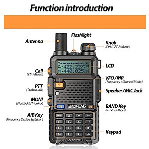 Baofeng UV-5RPro 8W 2Pack Ham Radio Two Way Radio More Radio Case One Programming Cable