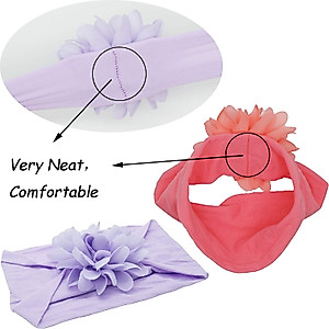 DED 20 Pcs Baby Girls Nylon Headbands 3.15 Inch Chiffon Flower Soft Stretchy Hair Band Hair Accessories for Newborns Infants Toddlers