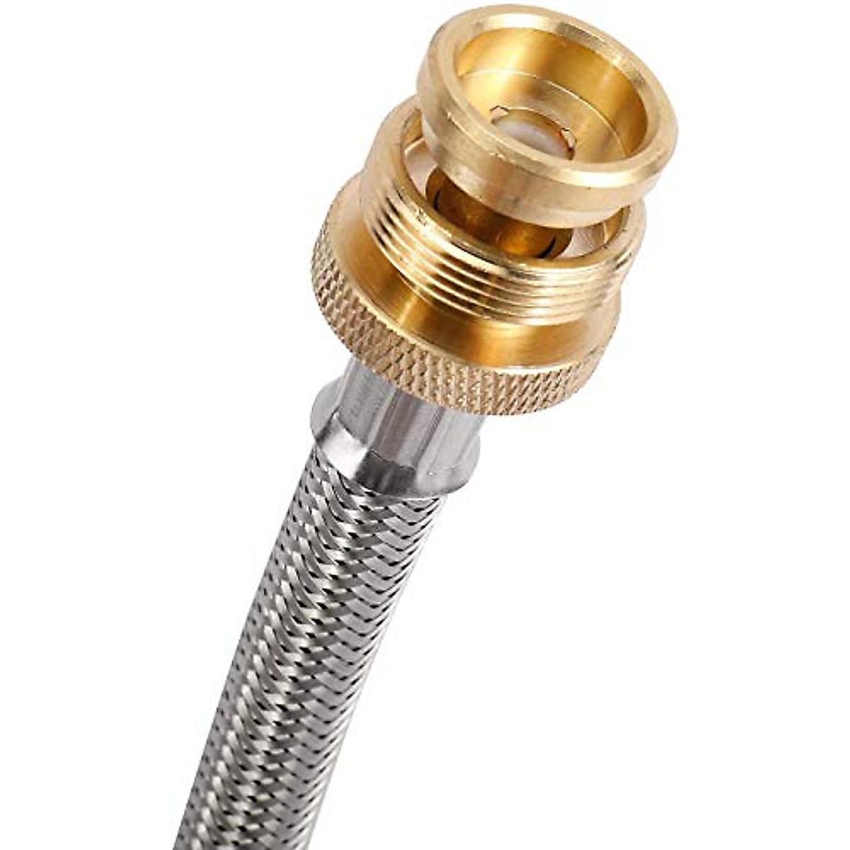 HYDDNice 6FT Propane Hose with Gauge Stainless Steel Braided Propane Hose Converts 1lb Portable Appliances to 5-40lbTank,for Propane Stove, Heater, Tabletop Grill