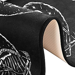 ALAZA Skull Skeleton Love Heart Black Runner Area Rug Non Slip Floor Mat for Hallway Entryway Living Room Bedroom Dorm Home Decor 72x24 inches