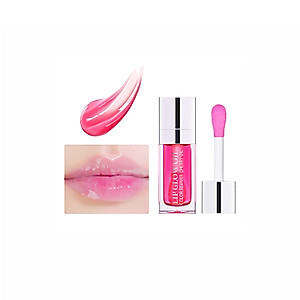 Fujiuia Glossy Lip Gloss Tinted Lip Oil Moisturizing Hydrating Plumping Liquid Lipstick Long Lasting Shine Lip Tint Lip Stain for Girls and Women