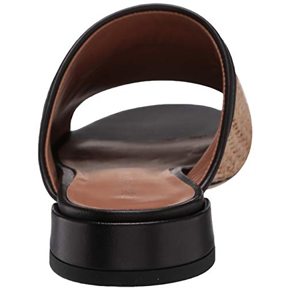 Emporio Armani Women's Raffia Logo Slide Mule, Natural + Black, 34 Medium EU (4 US)