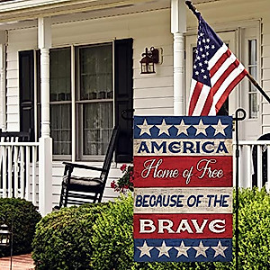 CROWNED BEAUTY 4th of July Patrioctic Free Garden Flag 12x18 Inch Double Sided Memorial Day Blue Star Red Independence Day Outside Yard Party Decoration