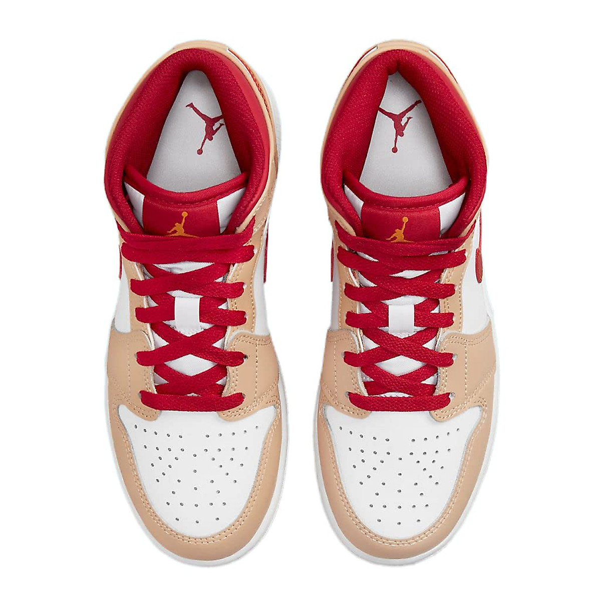 Jordan Youth Air 1 Mid GS 554725 201 Beige/Red - Size 5Y