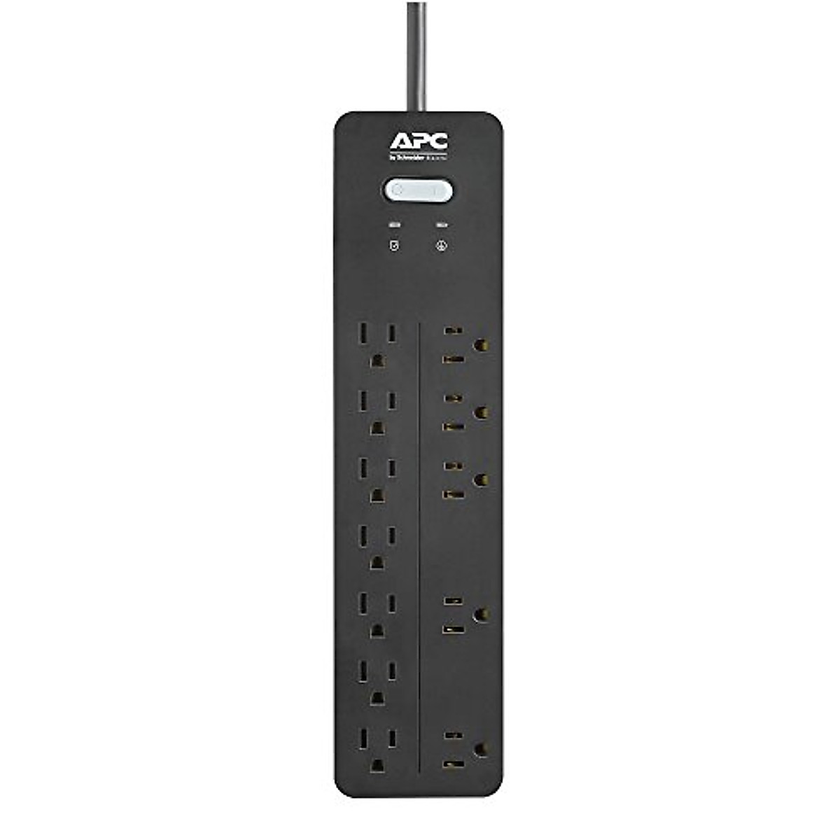APC Surge Protector Power Strip, PH12, 2160 Joules, Flat Plug, 12 Outlet Power Cord Strip Black