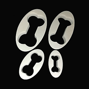 4Pcs/Set Dog Bone Cookie Cutters | Plastic Biscuit Cutter & Stamp - Dog Bone Biscuit Cake Fondant Pancake Cutter Mold | Dog Treat Mold Perfect for Homemade Dog Biscuits Varied Sizes For Pet Owners