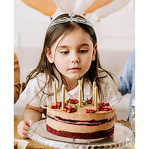 Wecoe Silver Crown for Women Birthday Girls Rhinestone Tiaras and Crowns Princess Queen Fairy Crown Halloween Costume Hair Accessories Happy Birthday Decorations Mothers Day Gifts