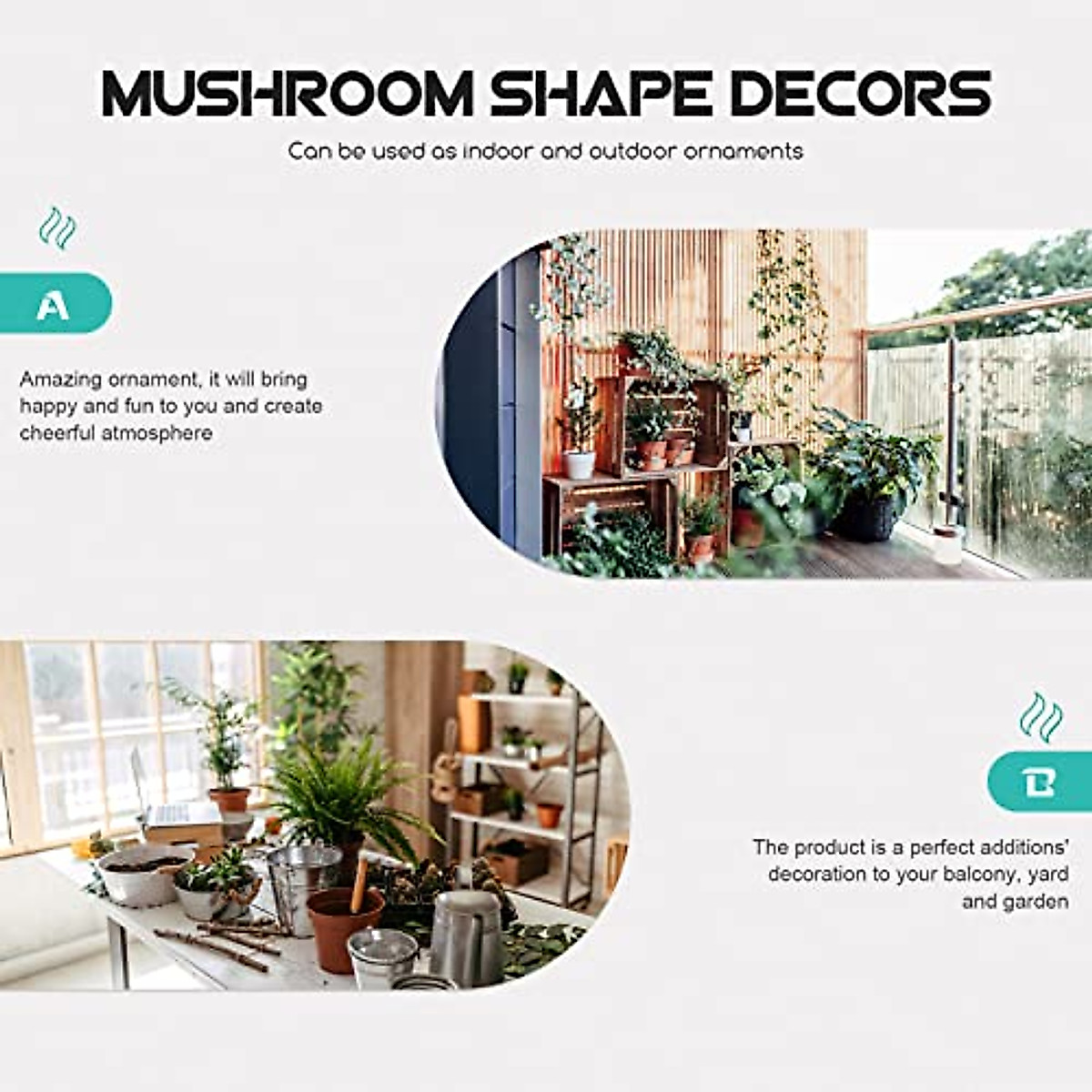 4Pcs Ceramic Mushrooms for Garden, Miniatures Mushroom Decor Mini Mushroom Garden Decor Mushroom Statue for Plant Pots Micro Landscape Dollhouse Decor