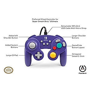 PowerA Wired Controller for Nintendo Switch GameCube Style: Purple Nintendo Switch