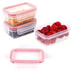 MosJos Condiment Containers with Screw Lids (3-Set) - 6.4 Oz Reusable Leakproof Salad Dressing Containers to go - Snack Containers Storage Cups for Lunch, Dishwasher Friendly, (Clear)