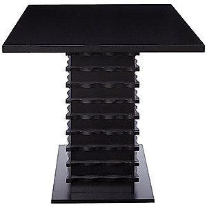 King's Brand Black Finish Wood Wave Design Dining Room Kitchen Table