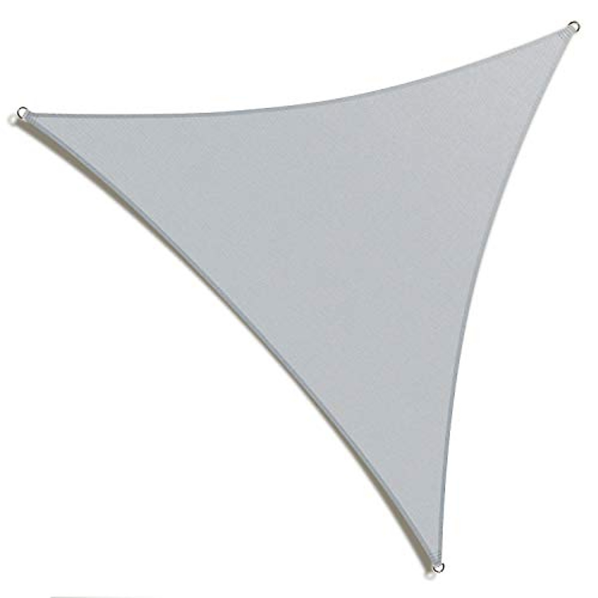 Amgo 32' x 32' x 32' Grey Triangle Sun Shade Sail Outdoor Canopy Awning AGTAPT32, 95% UV Blockage, Water & Air Permeable, 200GSM Commercial Standard Heavy Duty (We Make Custom Size)