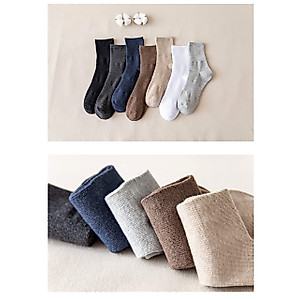 Norther30° Mens Cotton Crew Socks Thin Cushioned Cotton Socks for Mens Calf Socks 7Pairs