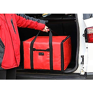New Star Foodservice 50134 Insulated Pizza Delivery Bag, 20" by 19" by 13", Red