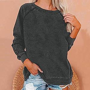 ChicCrate Oversized Sweatshirt for Women Crewneck Y2K Hoodie Cotton Long Sleeve Shirts Dressy Casual Blouses Trendy Sweater Pullover Basic Going Out Tops Fall Clothes My Orders(A-Gray,3X-Large)