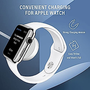 Skrring Smart Watch Charger Cable Compatible with Apple Watch Charging Series 8/7/SE/6/5/4/3/2/1/Ultra (38mm 40mm 41mm 42mm 44mm 45mm) - White 3.3ft/1m