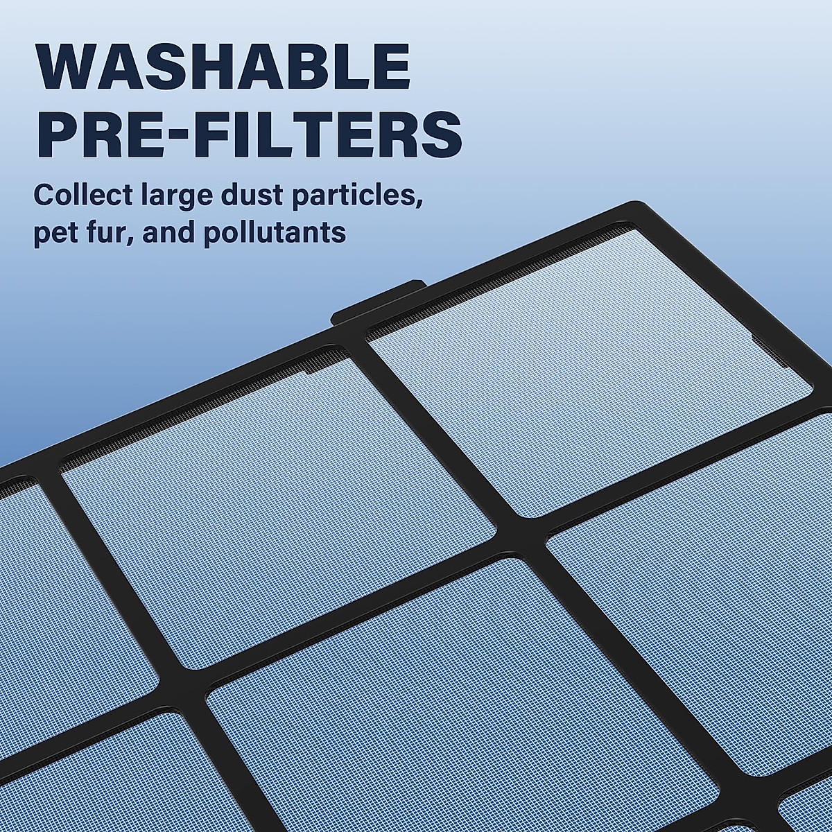 SAKEGDY AP-1512HH Filter Replacement for Coway Airmega AP1512HH, 200M Air Cleaner Purifiers, Part #3304899, 1 Washable Pre-Filter & 3 True HEPA & 6 Carbon Pre-Filters