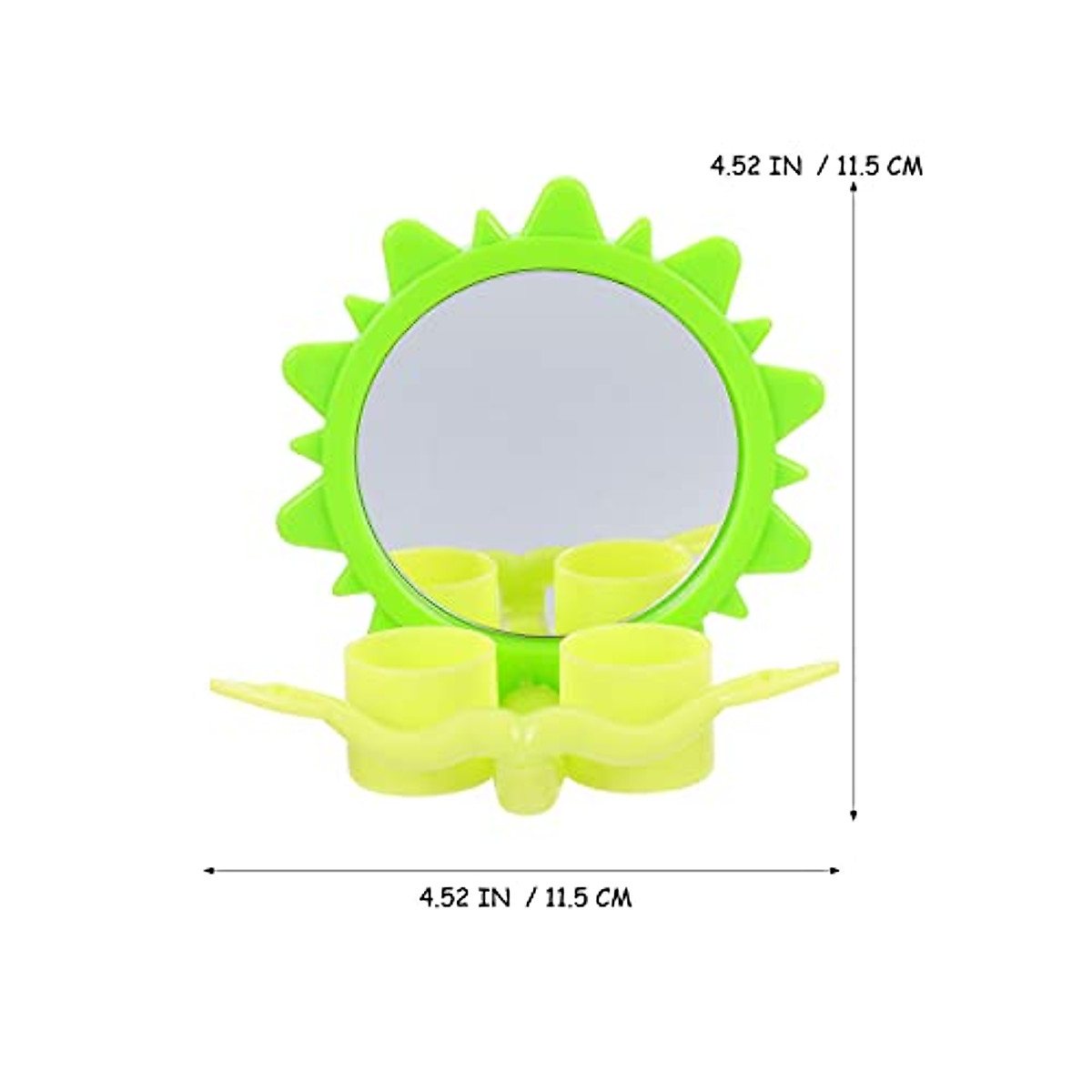 balacoo Bird Parrot Mirror with Feeding Cups and Cage Perch Pet Food Water Bowls Hanging Swing Toy for African Greys Budgies Parakeet Cockatiels Lovebird