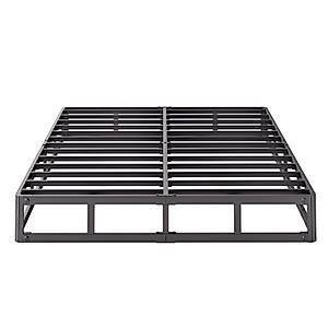 Askeld Queen Bed Box Spring 5 Inch High, Low Metal Bed Frame with Round-Corner Design, Heavy Duty Steel Slat Support Mattress Foundation, Noise Free Platform Base, 3500lbs Max Weight Capacity