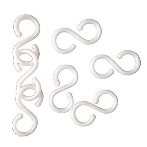 Artibetter 100PCS Plastic S Hook Hanger Kitchen Bathroom Hanging Pot Hook(White)