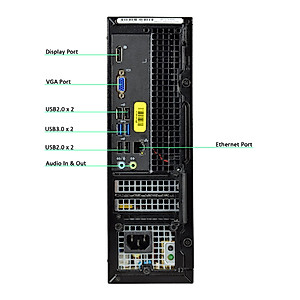 Dell OptiPlex 3020-SFF, Core i5-4570 3.2GHz, 8GB RAM, 480GB Solid State Drive, DVDRW, Windows 10 Pro 64bit, (Renewed)