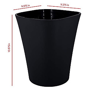 Glad Small Waste Basket with Bag Ring | Trash Can for Home, Office, Bedrooms and Bathrooms, 8.5L, Black