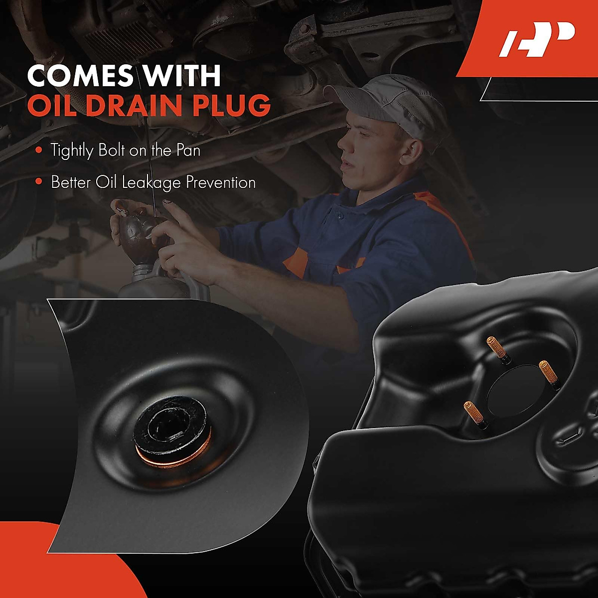 A-Premium Lower Engine Oil Pan Sump with Drain Plug Compatible with Audi A4 Quattro, A5 (Quattro), A6 (Quattro), A7 (Quattro), A8 (Quattro), Q5 Q7