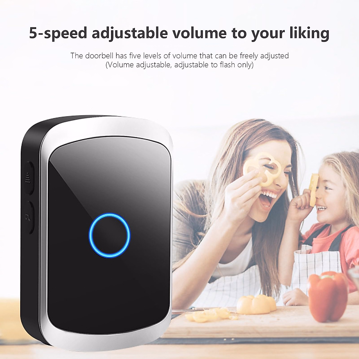 JASKFLY Wireless Doorbell, Battery Powered Mini Door Bell Kit with 34 Chimes 4 Volume Levels, Waterproof Door Chime Kit Operating at 900 Feet for Home/Classroom/Office