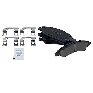 TRQ Front & Rear Brake Pad & Rotor Kit Premium G-Coated Performance Ceramic Slotted X Drilled Compatible with 15-20 Cadillac 14-20 Chevrolet GMC