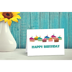Stonehouse Collection 48 Birthday Card Assorted Pack - USA Made - 16 Unique Assorted Designs Blank Cards - Bulk Boxed Set (48 Card)