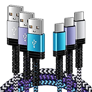Type C Charger Fast Charging Cable 3/6/10Ft 3A USB-A to USB C Charger Braided Cord for Samsung Galaxy S23 Ultra S23+ S22 S21 S20 S10 S9 Plus Note 20,A54,A34,A14 5G,A13,A04S,A03S,A53,Pixel 7 6 Pro 5 6a
