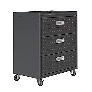 Manhattan Comfort Fortress Storage Units, Charcoal Gray