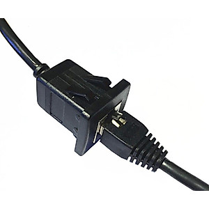 Qaoquda Cat5e RJ45 Square Flush Mount Cable, RJ45 Male to Female Shielded Ethernet Network Panel Mount Extension Cable for Car, Boat and Home Wall 1M/3Ft