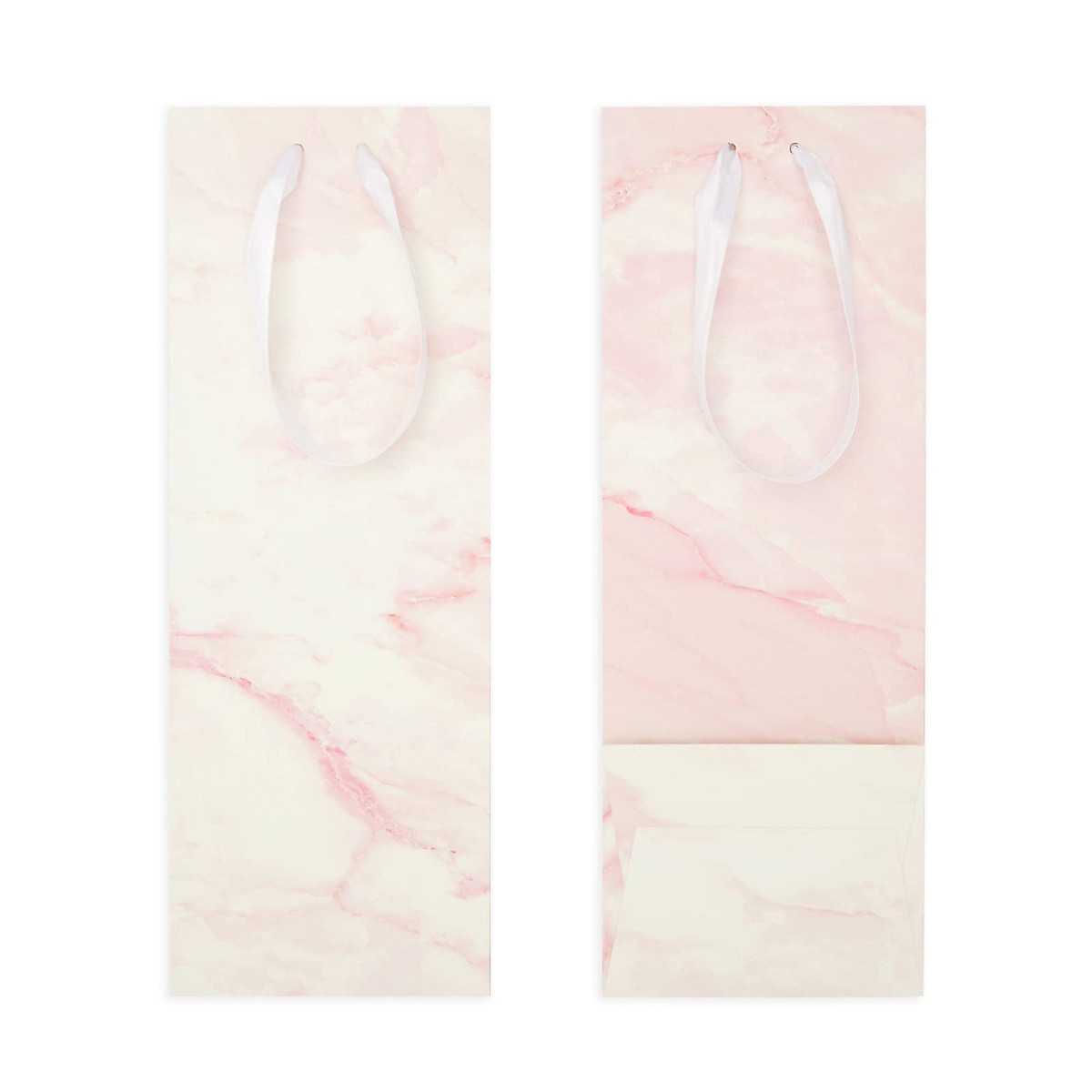 Champagne Wine Bottle Gift Bags for Bridal Shower and Weddings, 4 Designs (12 Pack)