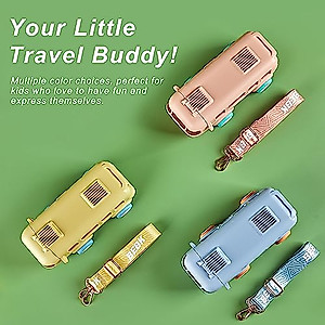 jesinor School Bus Water Bottle for Kids, Sippy Cup with Wheels, 16oz/500ml Truck Water Bottle(Yellow)